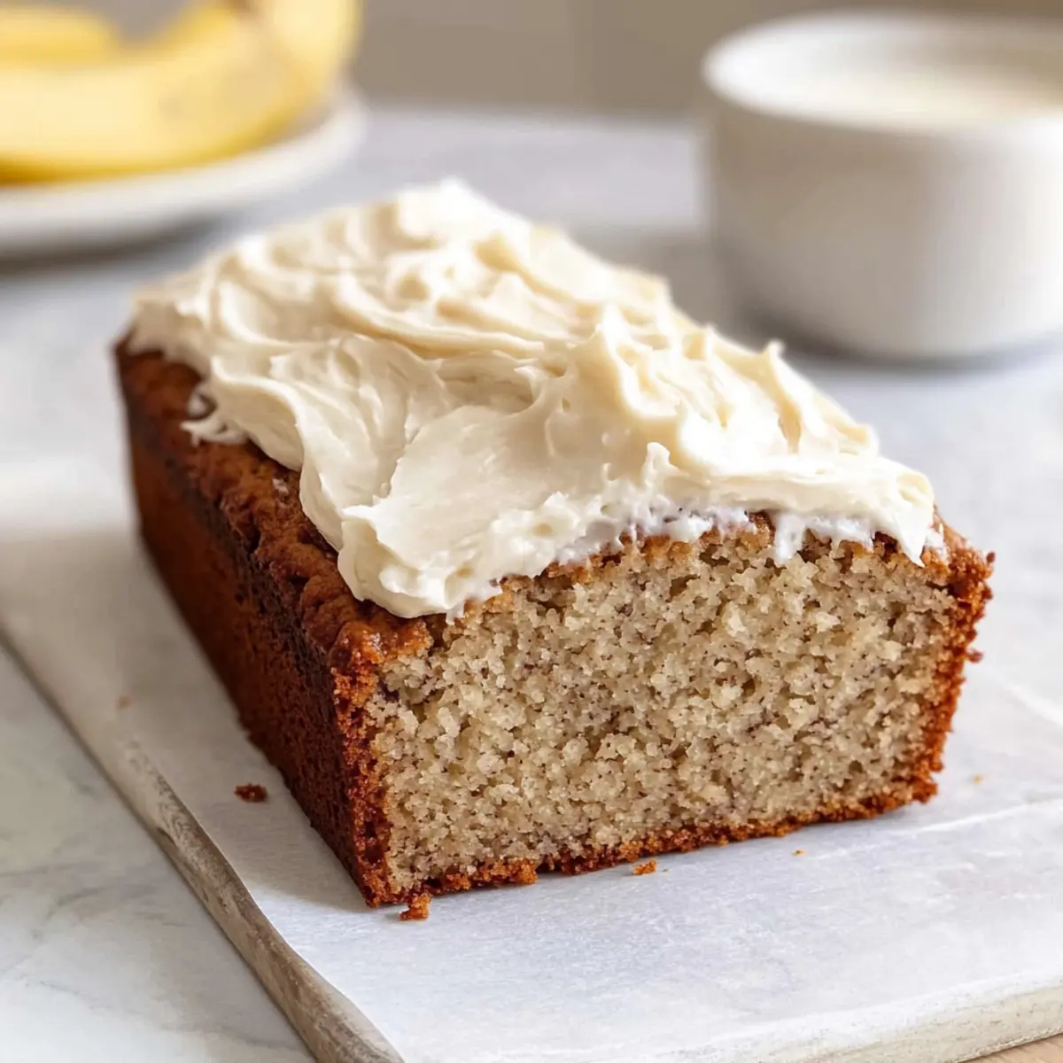 Irresistibly Moist Banana Bread with Cream Cheese Frosting